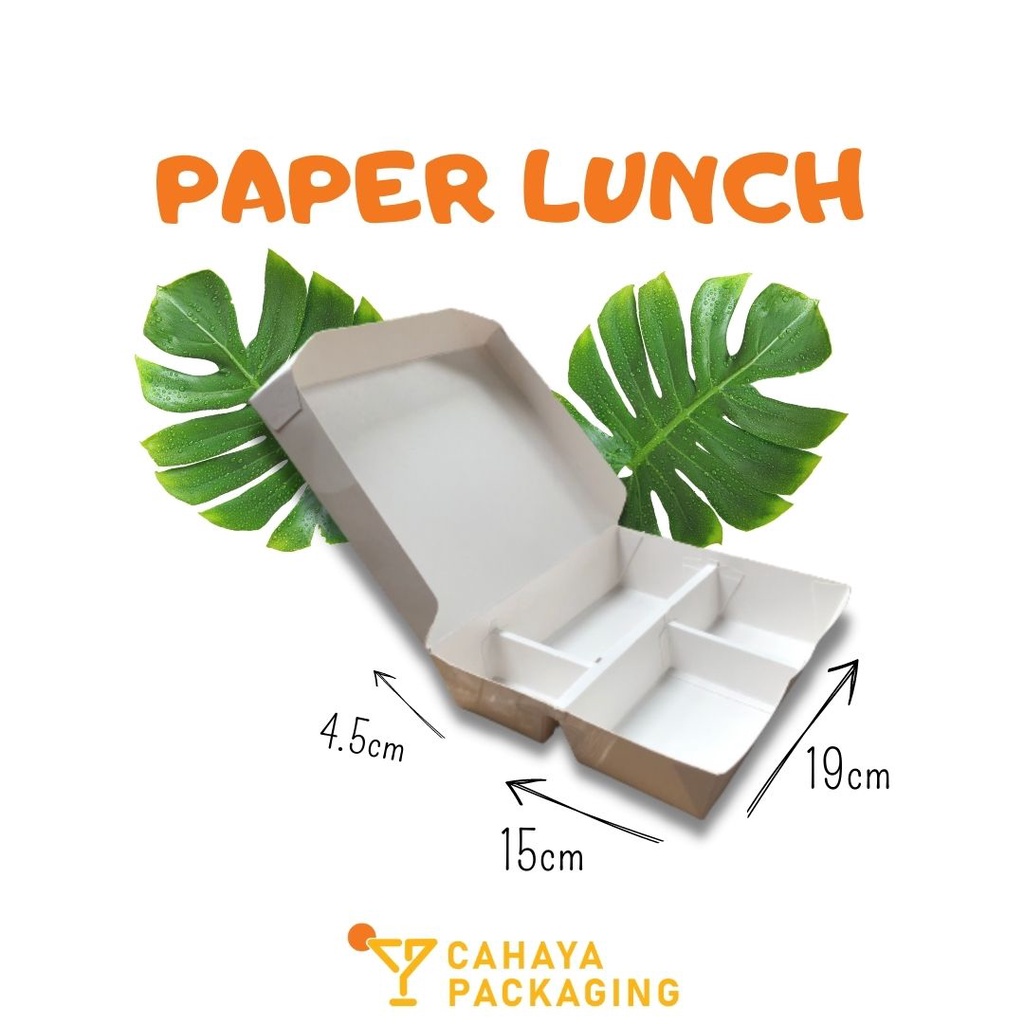 Jual PAPER LUNCH BOX SEKAT 4 / BENTO BOX SEKAT 4 FOOD GRADE KEMASAN ...