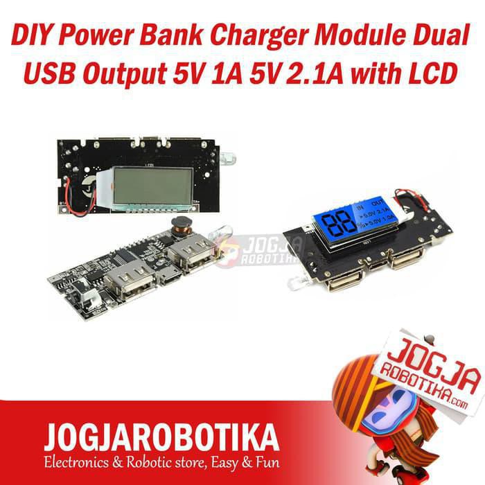 Jual DIY Power Bank Charger Module Dual USB Output 5V 1A 5V 2.1A with ...