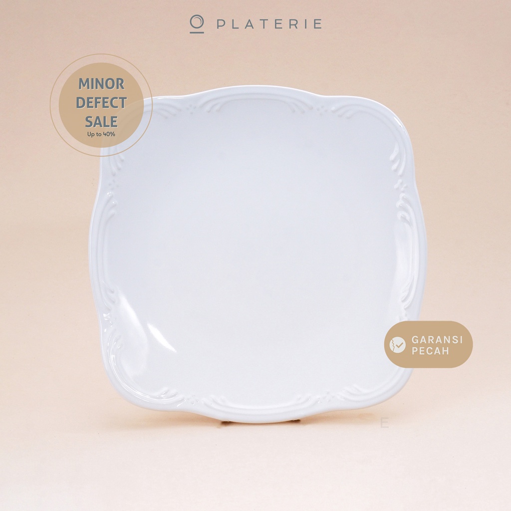 Jual [DEFECT] SALEBY Platerie Piring Keramik Square Dinner Plate 10.5 ...