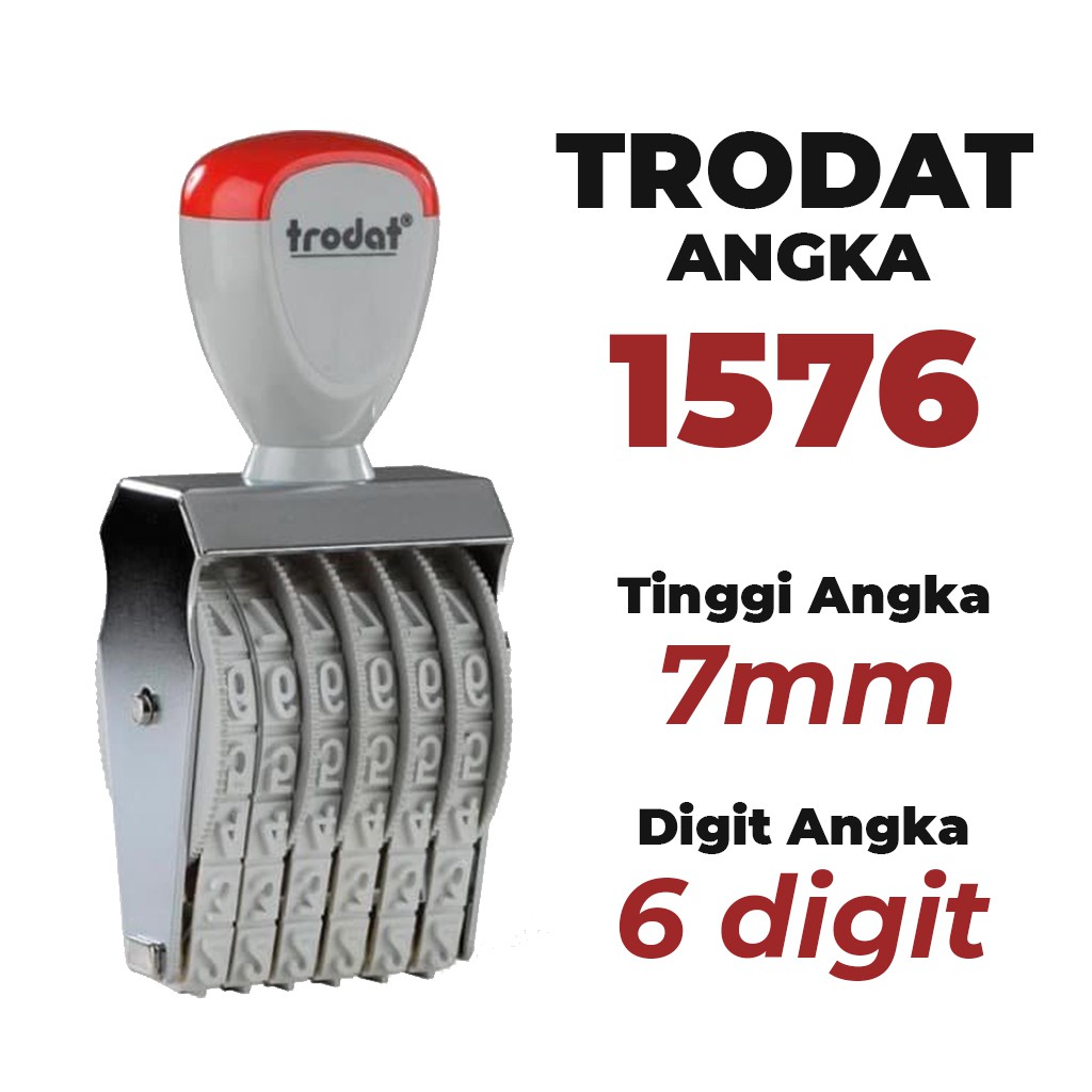 Jual Stempel Trodat Angka 1576 - 6 Digit 7 mm | Shopee Indonesia