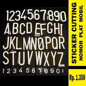 Jual Sticker Cutting Huruf Angka Nomor MOBIL - Stiker Silver / Putih ...