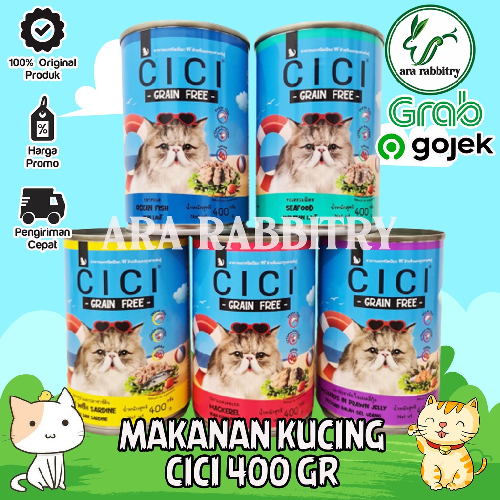 Jual MAKANAN KUCING CICI KALENG 400 GRAM CICI CAT FOOD MAKANAN BASAH ...