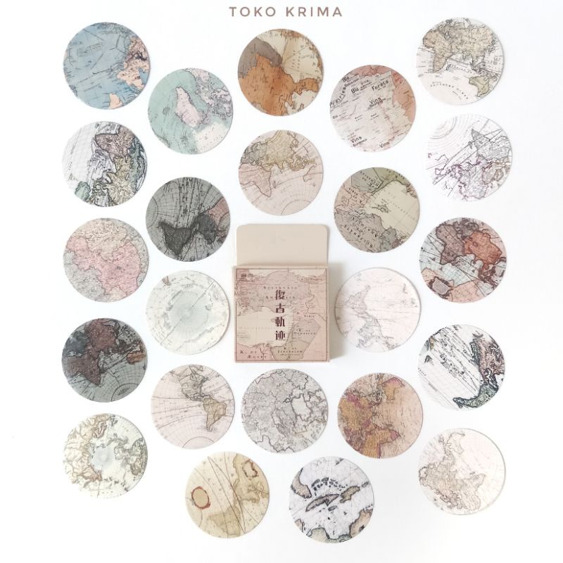 Jual Set Stiker Sticker Aesthetic Box Mini Isi 46pcs Tema Retro Track ...