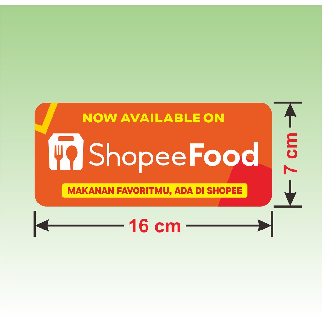Jual Sticker Shopee Food stiker ShopeeFood Vinyl Tahan Air 16 x 7 cm (2 ...