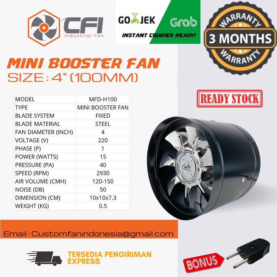 Jual 4"/6"/8"/10"/12" Inch mini Inline Fan/Booster Fan/Air Duct Fan ...