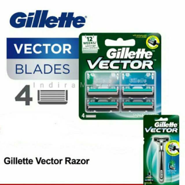 Jual Gillette Vector Razor 1s / Gillette Vector Razor Cartridge (Refill ...