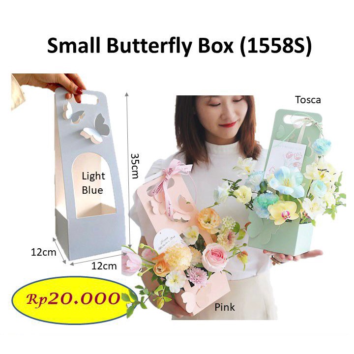 Jual Small butterfly box 1558S kantong bunga - kotak bunga - barang florist | Shopee Indonesia