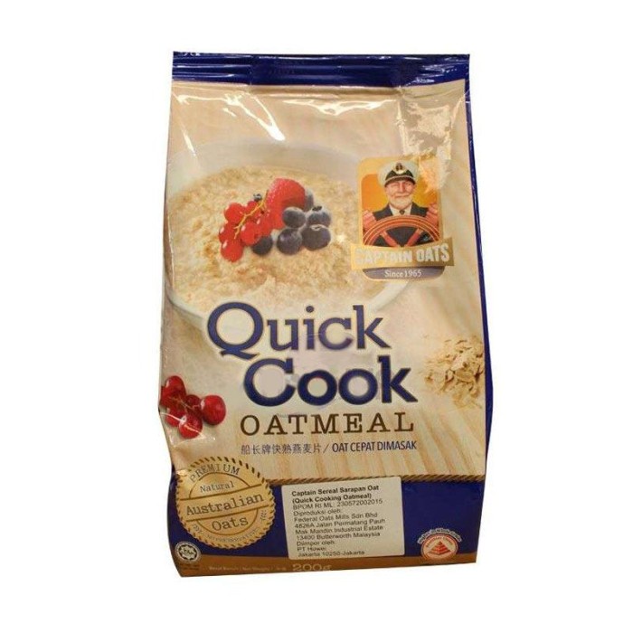 Jual Captain Oats Quick Cook Oatmeal 200Gr | Shopee Indonesia