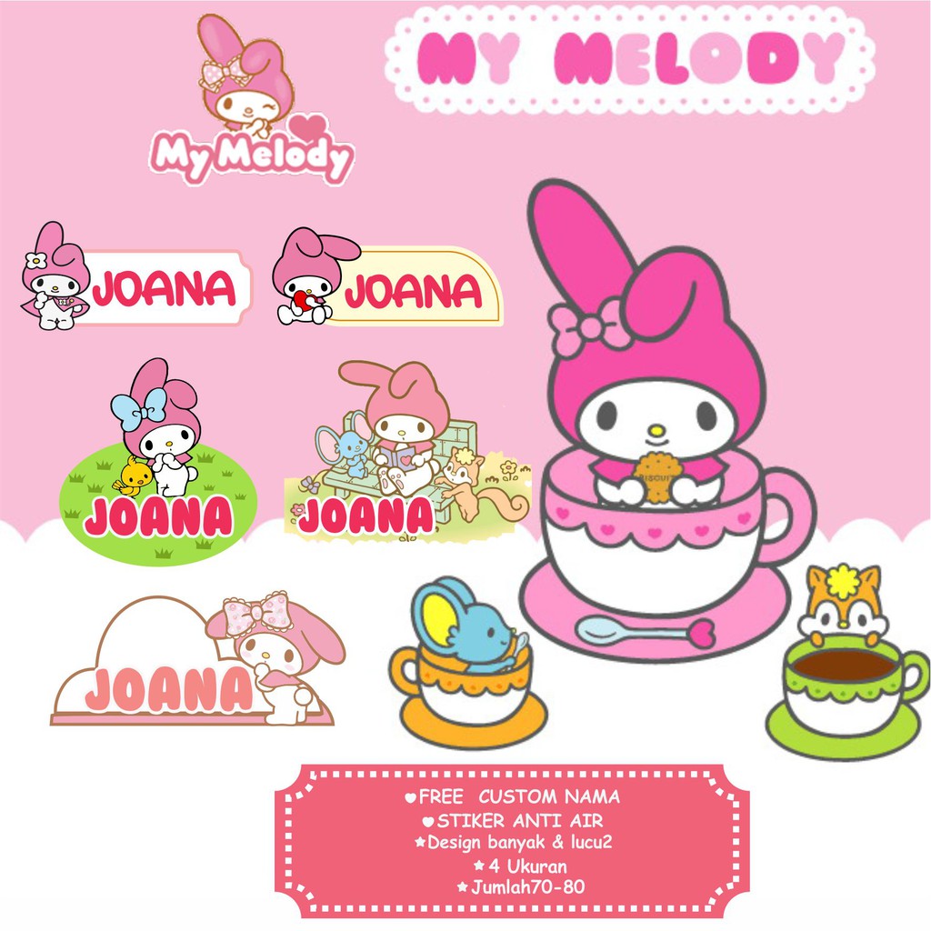 Jual STICKER NAMA MELODY / STIKER BUKU / STIKER LABEL CUSTOM | Shopee ...