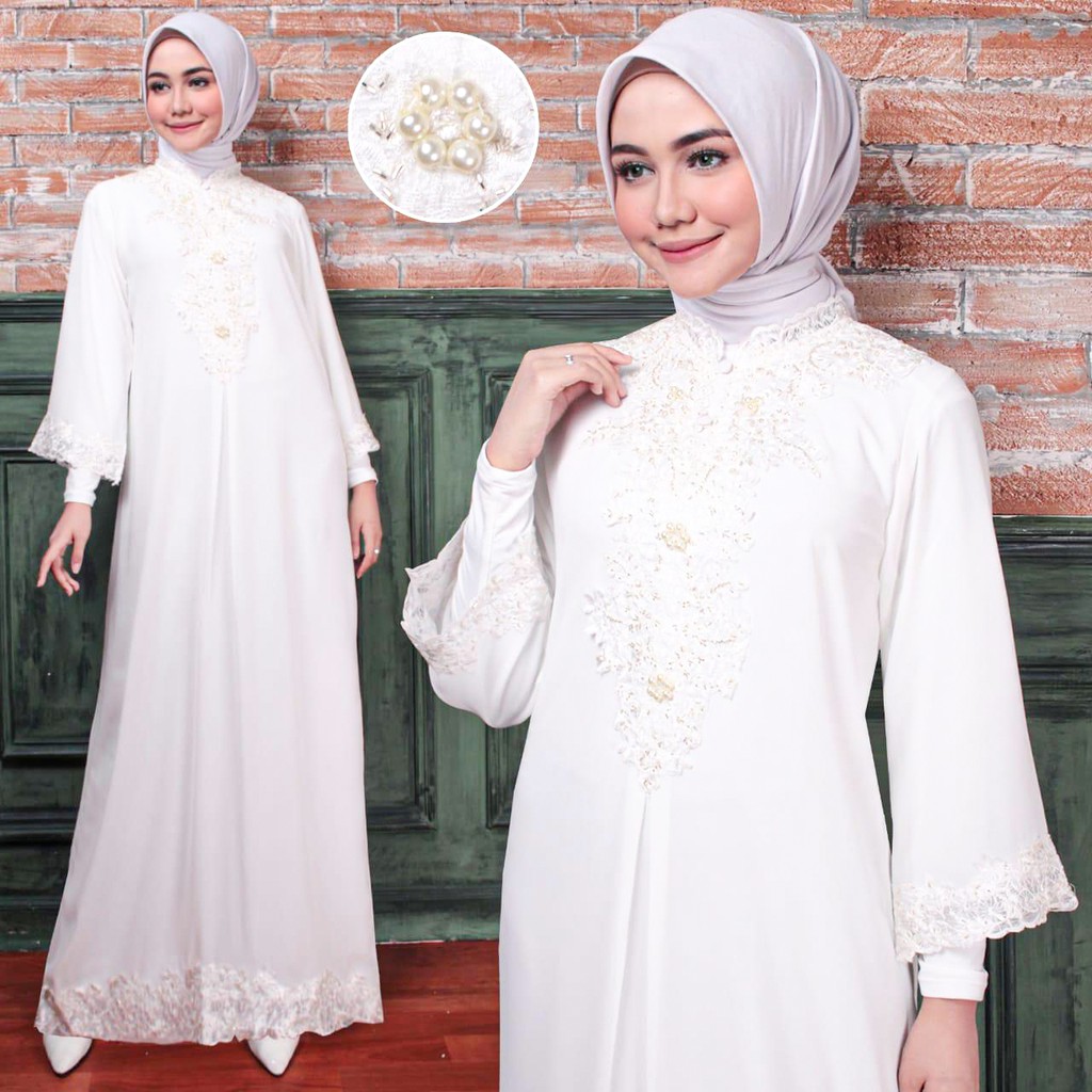 Jual Best Seller GAMIS PUSPA WHITE PREMIUM GAMIS CASUAL GAMIS MODERN ...