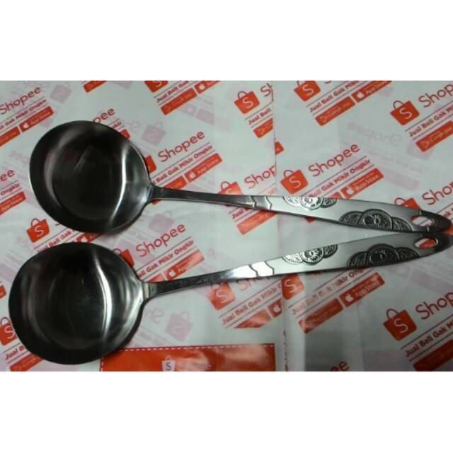 Jual Centong sendok sayur besar stainless tebal ukir | Shopee Indonesia