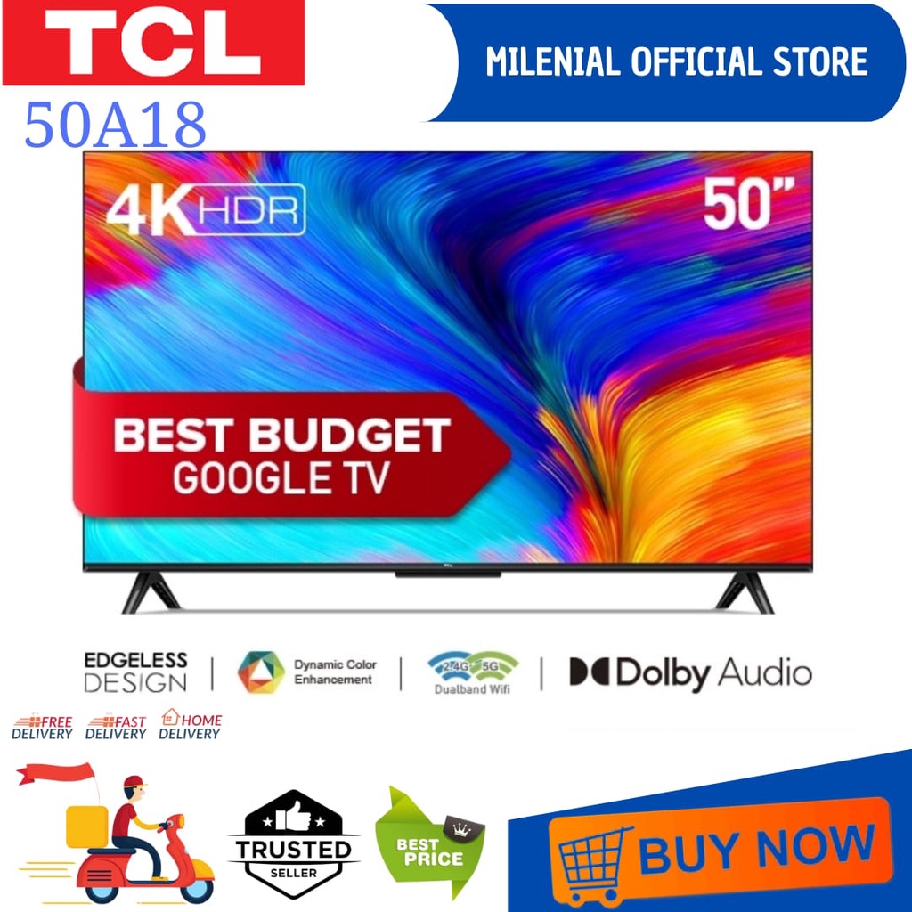 Jual TCL 50A18 50 INCH LED GOOGLE TV DOLBY AUDIO UHD 4K YOUTUBE HDR 10 ...