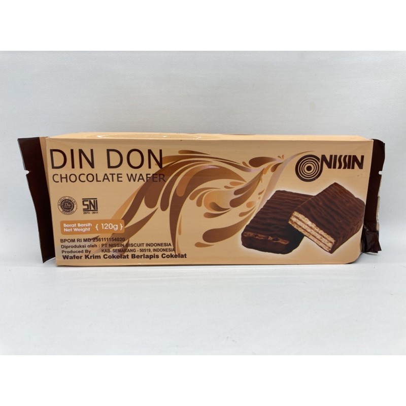 Jual Nissin DIN DON Chocolate Wafer 120g barcode 8888166995765 | Shopee ...