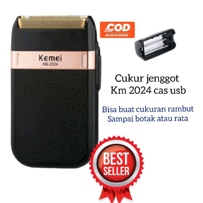Jual Alat mesin cukur kumis jenggot Original Kemei Km2024 Shaver USB cas barbershop | Shopee ...