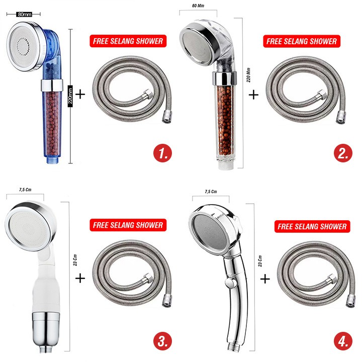 Jual SPEEDS KEPALA Super shower ion spa health crystal BIRU - Head ...