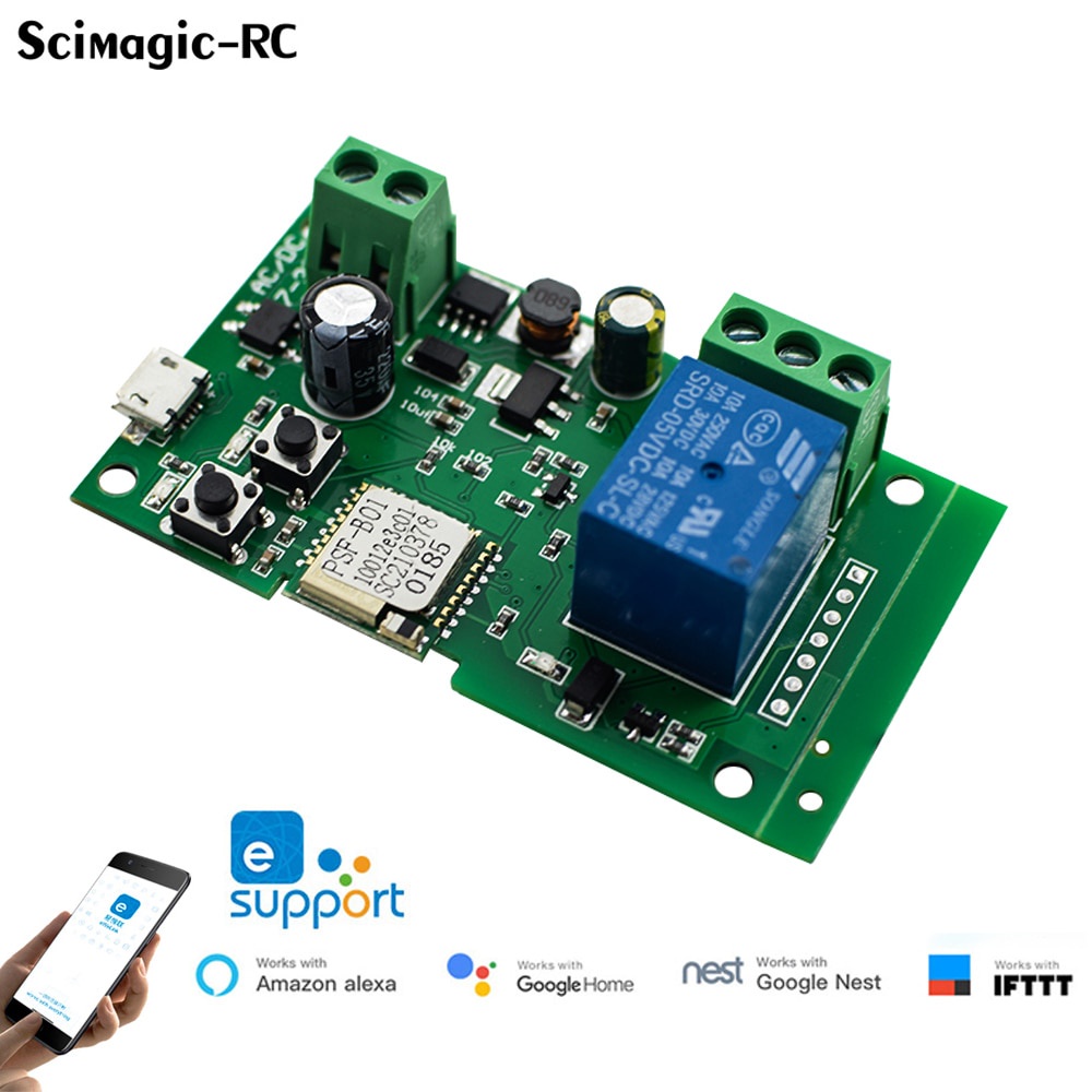 Jual PREORDER DC5V 12V 24V 32V Wifi Relay Module for eWeLink APP Remote ...