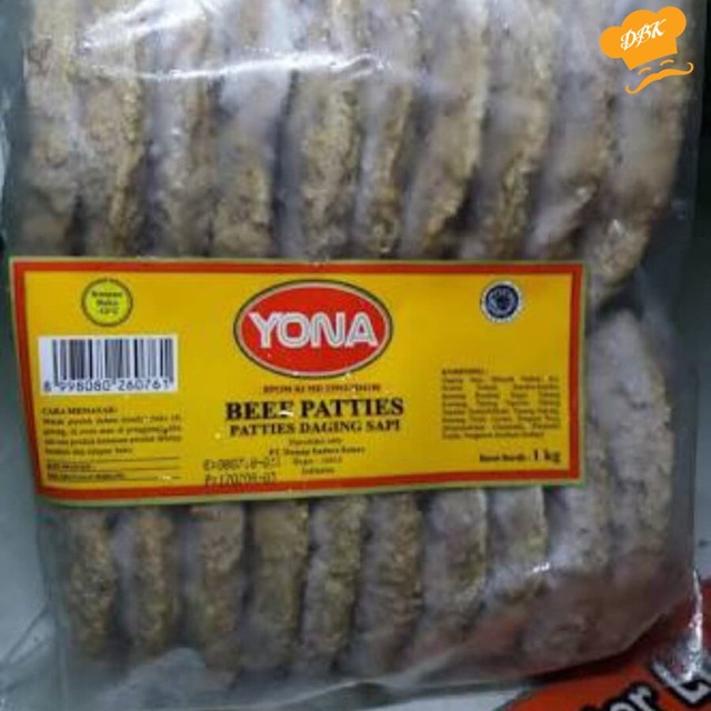 Jual yona beef patties 1kg 20pcs daging burger | Shopee Indonesia