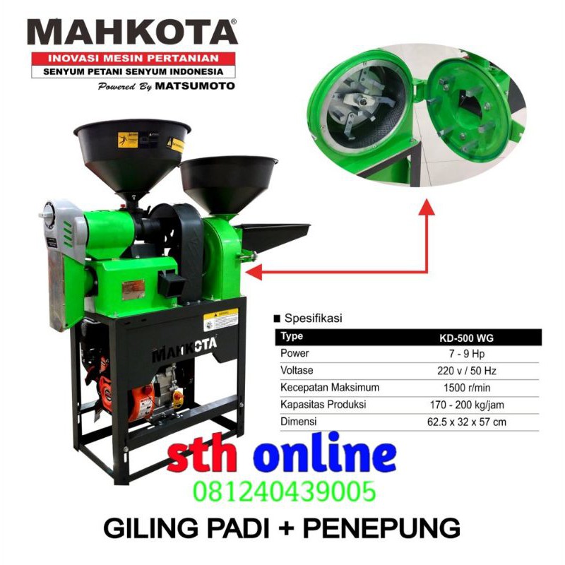 Jual Mesin Giling Padi dan Penepung MAHKOTA KD-500 WG | Shopee Indonesia