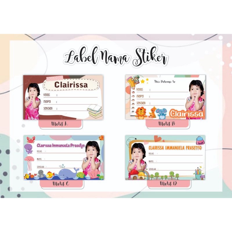 Jual 100 pcs custom label NAMA ANAK. STIKER BUKU. LABEL BUKU. STICKER ...