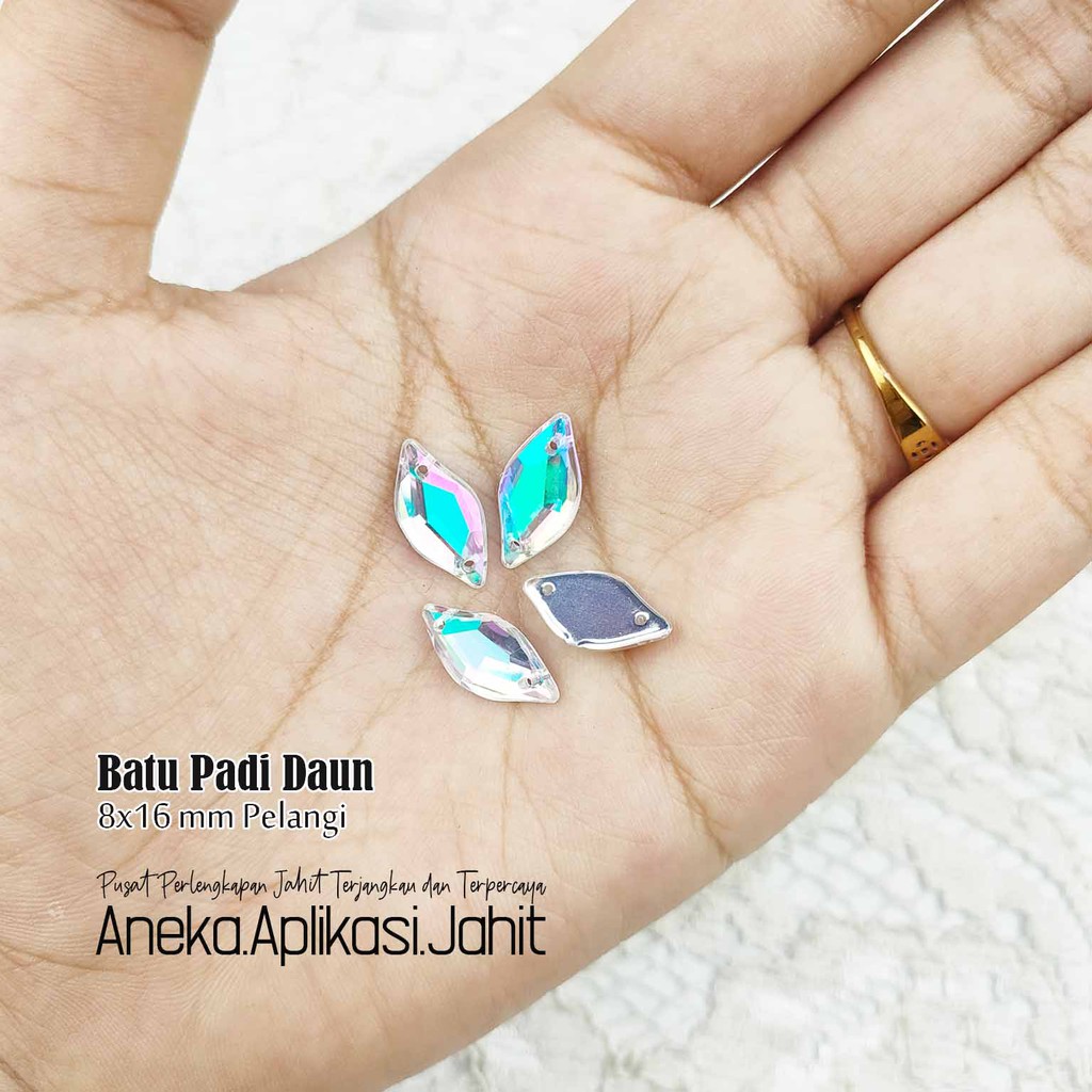 Jual 100 BIJI BATU PAYET PADI / DAUN 8X16 MM PELANGI | Shopee Indonesia