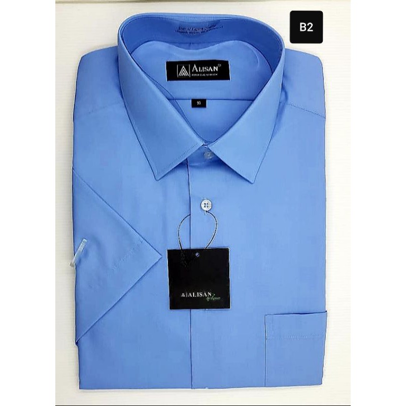 Jual Alisan Kemeja Pria Slim fit Original Biru B2 Lengan Pendek ...