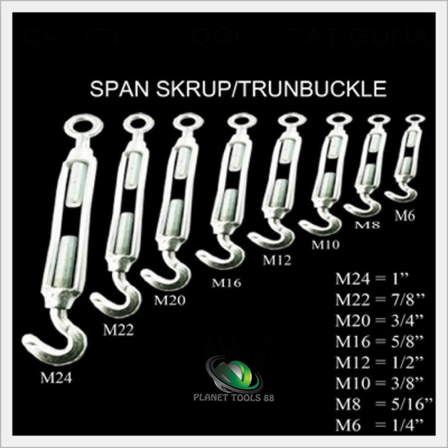 Jual Span Skrup 10mm Jarum Keras M10 Turn Buckle Water Mur Galv Hook ...