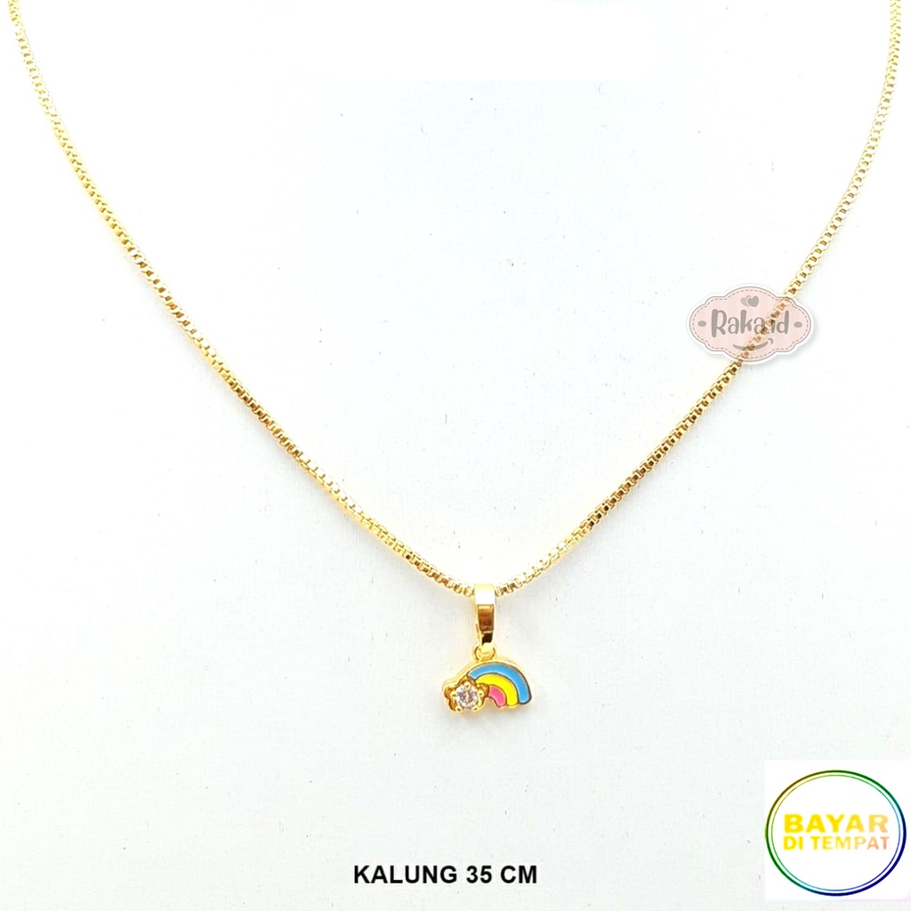 Jual Kalung Anak Rantai Italy Motif Bunga Pelangi Perhiasan Cantik Anak ...