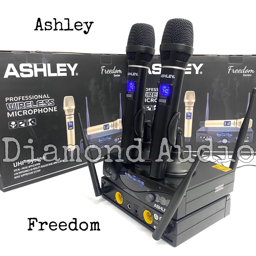 Jual Mic Wireless Ashley freedom Hitam Uhf Handheld Original Microphone ...