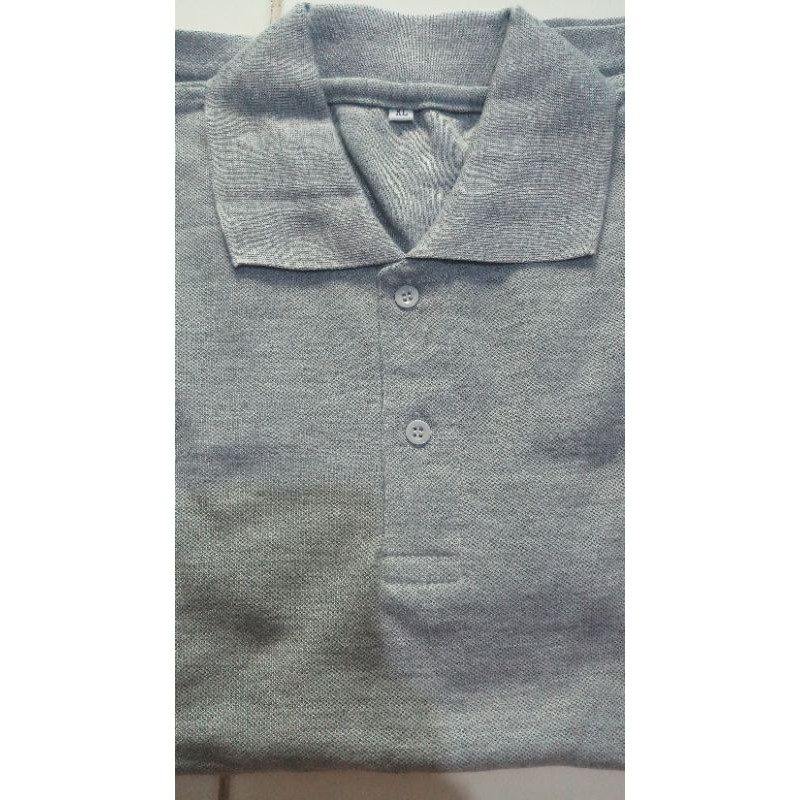 Jual baju kaos seragam polo shirt polos berkerah pria wanita warna abu misty | Shopee Indonesia