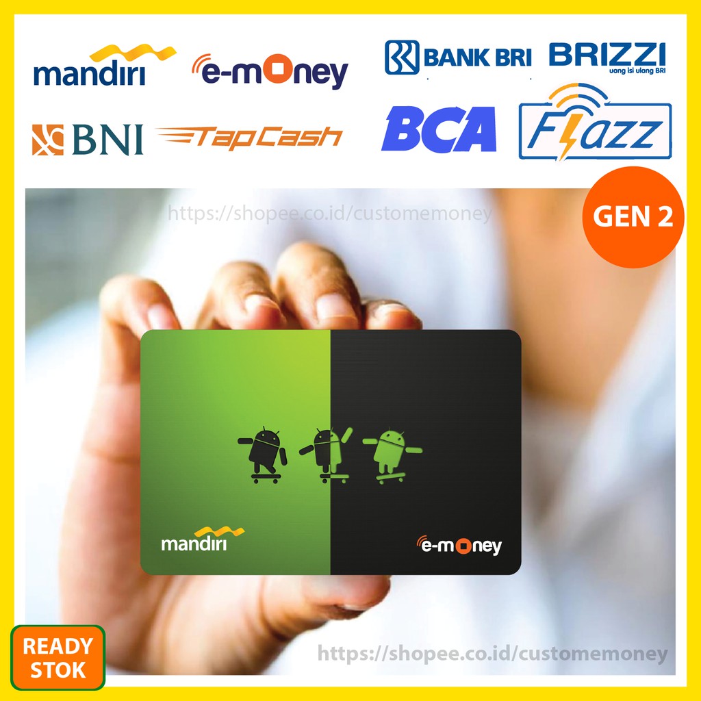Jual KARTU EMONEY LOGO ANDROID KUMPULAN 56 ETOLL E-MONEY MANDIRI FLAZZ ...