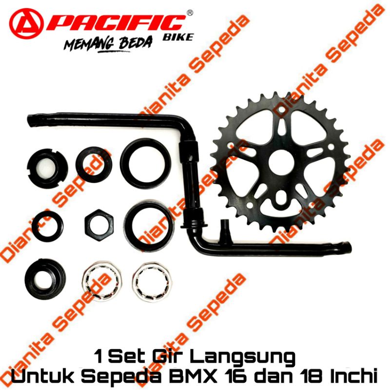 Jual Crank Set sepeda BMX 16 inchi / 18 in Gear Tengah Gir Langsung ...