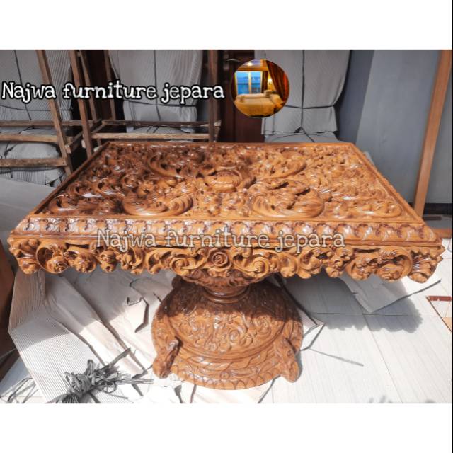 Jual Meja makan full ukiran 3D asli jepara | Shopee Indonesia