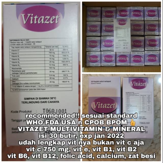 Jual Vitazet multi vitamin dan mineral | Shopee Indonesia