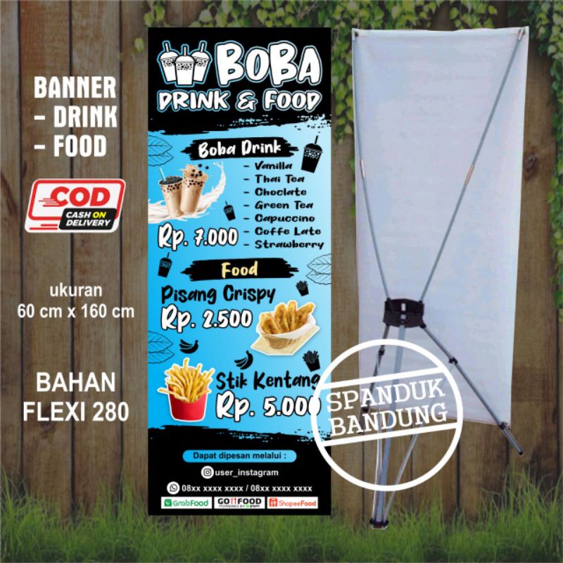 Jual BANNER FOOD & DRINK | BANNER MINUMAN | BANNER BOBA | Shopee Indonesia