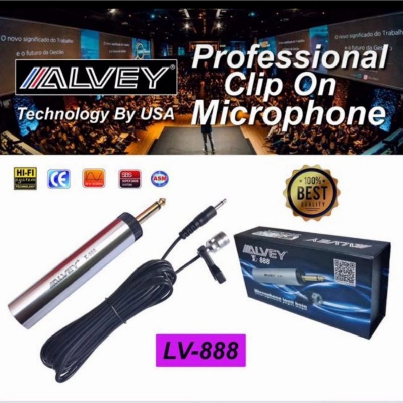 Jual Mic Jepit Mic Clip-on ALVEY LV-888 Microphone kancing | Shopee Indonesia