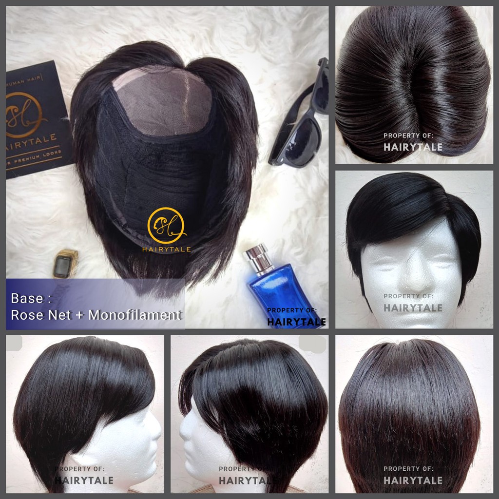 Jual Wig Pria, Rambut asli, Model Korean belahan kiri, Custom Wig ...