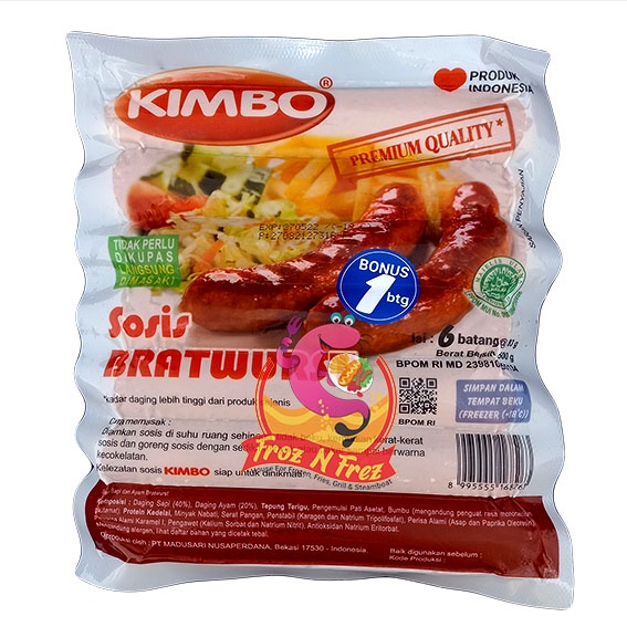 Jual KIMBO Sosis Bratwurst 500 Gram (6 Pcs) - Original | Shopee Indonesia