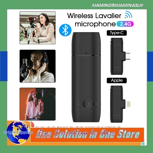 Jual Mic wireless HP Wireless Lavalier Lapel Microphone Live USB Type C ...