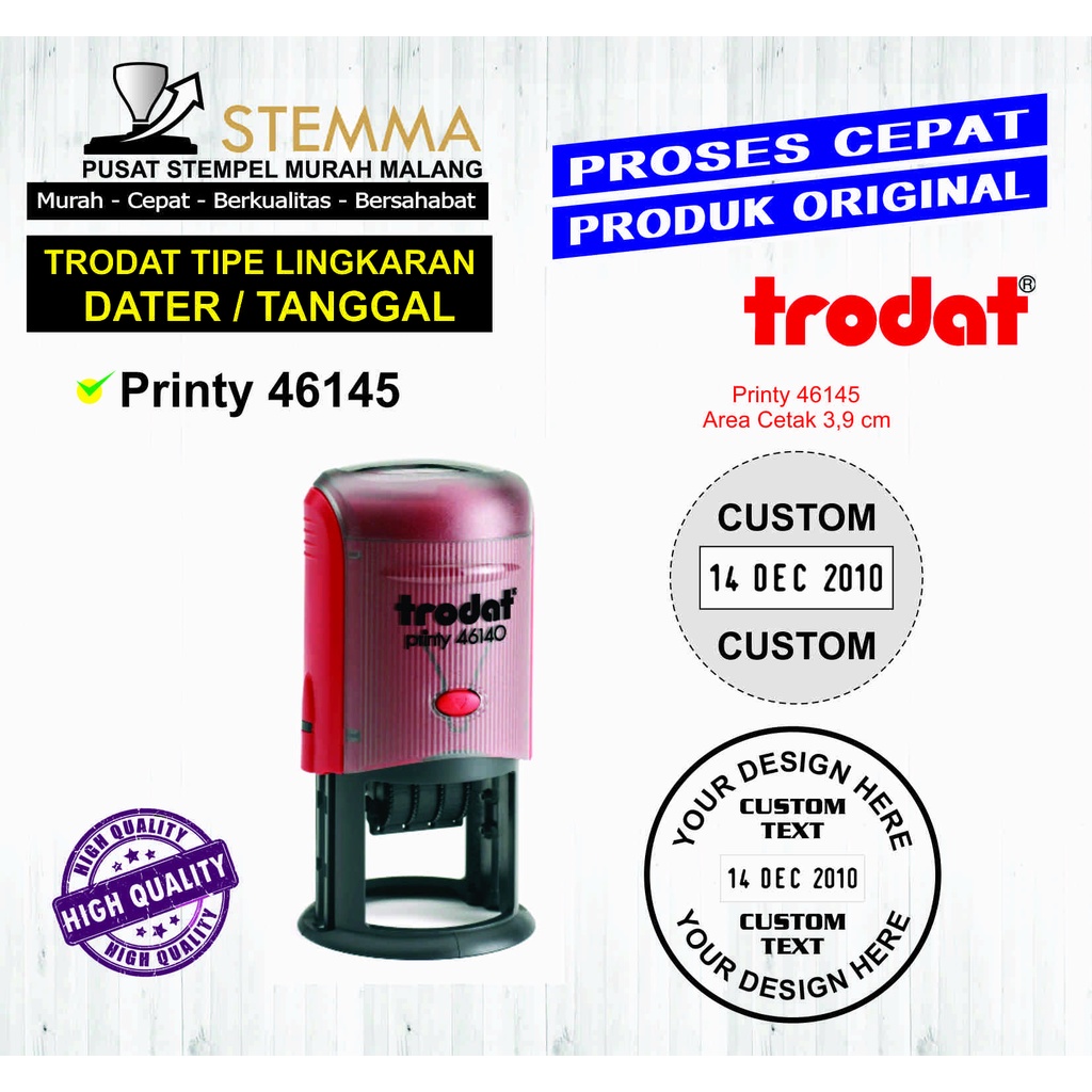 Jual Stempel Custom Trodat Printy 46130 46140 46145 Original Praktis ...