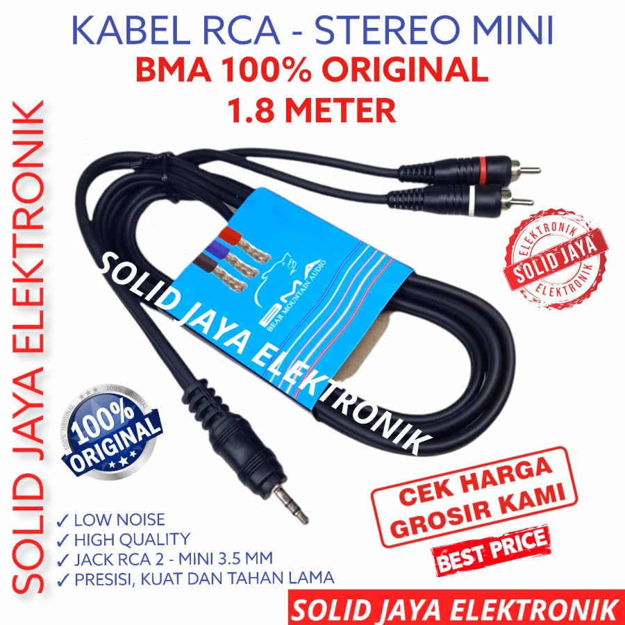 Jual KABEL RCA TO JACK STEREO MINI 2-1 3.5 MM JACK STEREO MINI TO RCA ...
