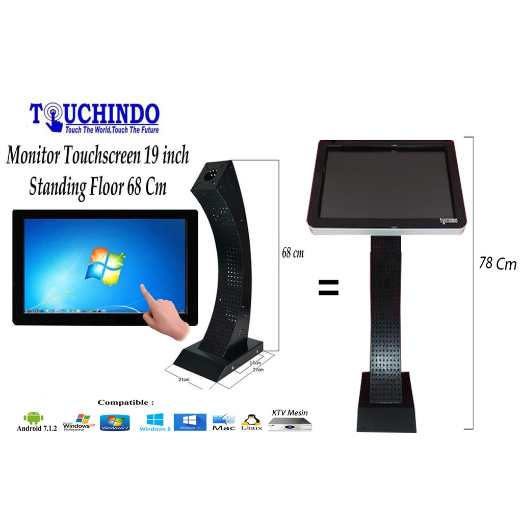 Jual Monitor Touchscreen 19 inch Standing Tinggi (FB19TCD - Black ...