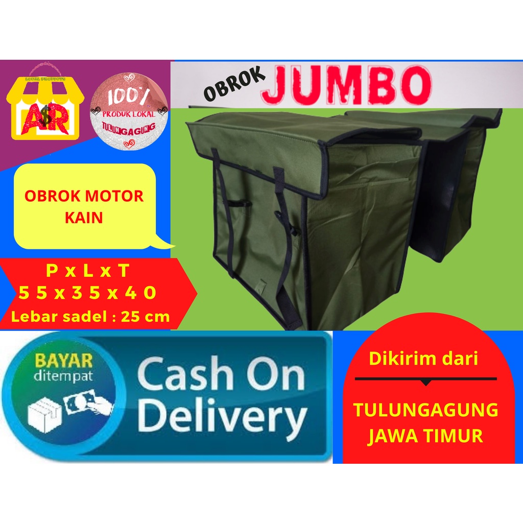 Jual AR BRONJONG motor kain terpal anti air JUMBO Obrok motor Tas pos ...