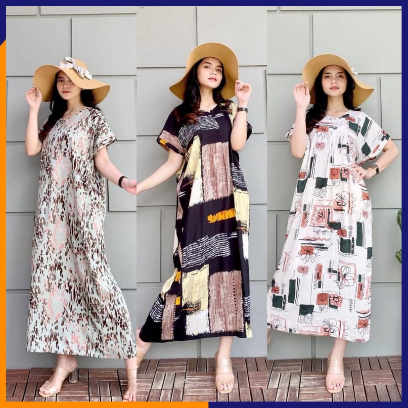Jual (GROSIR) DASTER PANJANG LENGAN PENDEK Baju Dress Daster Busui ...