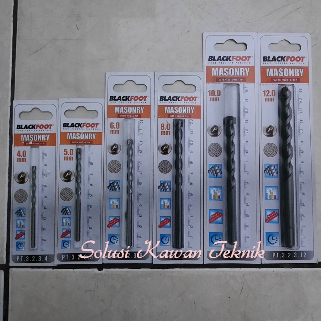 Jual BLACKFOOT | Mata Bor Beton - MASONRY | 4mm, 5mm, 6mm, 8mm, 10mm ...