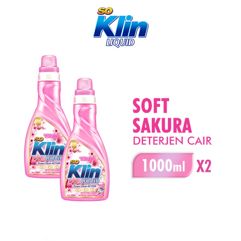Jual Soklin Deterjen Cair Japanese Sakura Strawberry Botol 1 Liter x2 | Shopee Indonesia