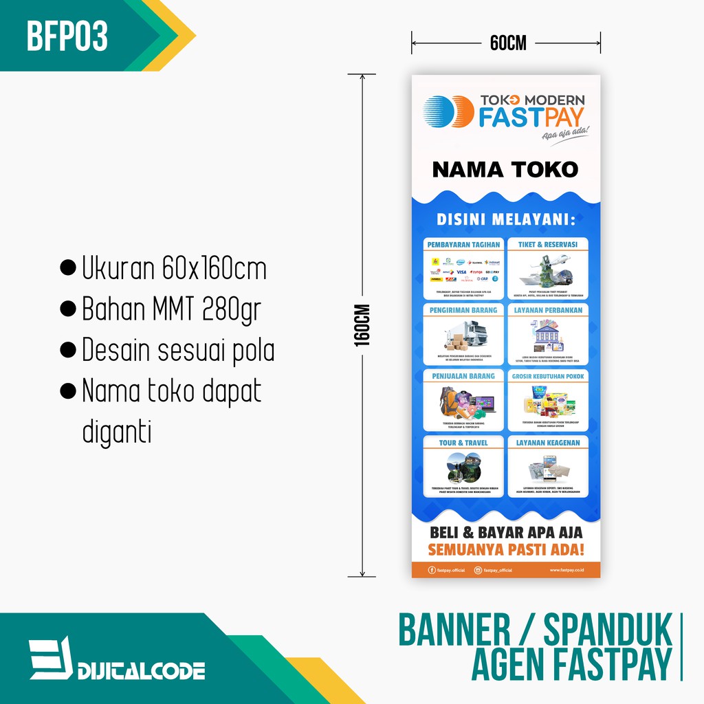 Jual BFP03 Spanduk Banner FastPay 60x160cm | Shopee Indonesia