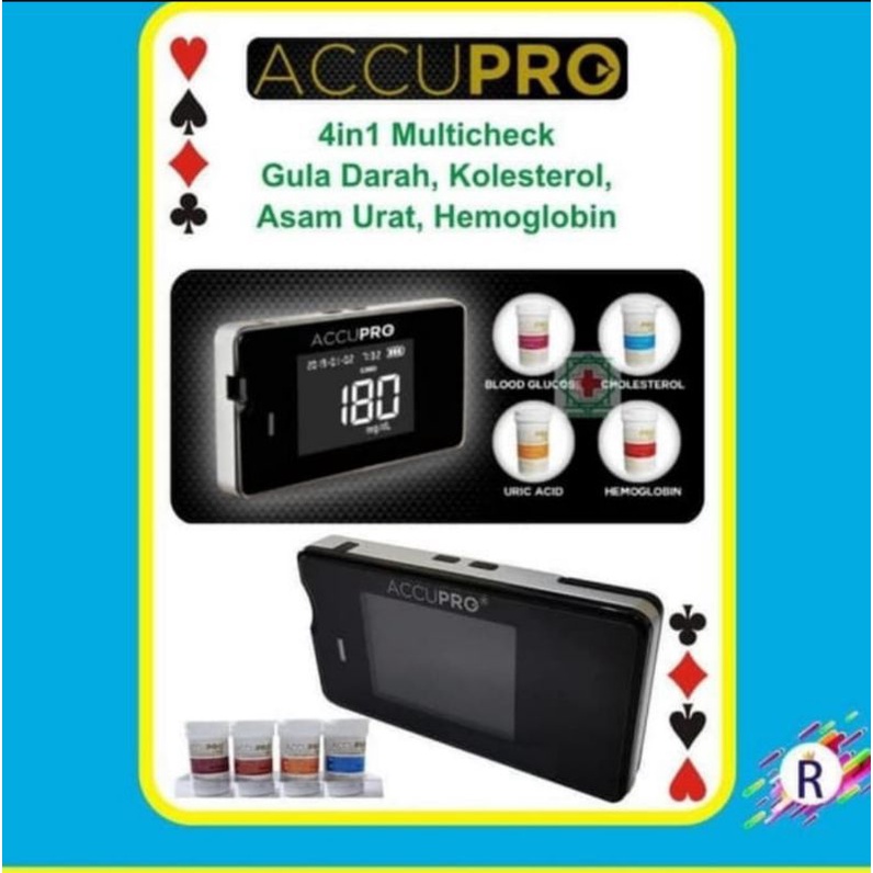 Jual ACCUPRO MultiCheck 4 in 1 Alat Cek Darah 4 Fungsi | Shopee Indonesia
