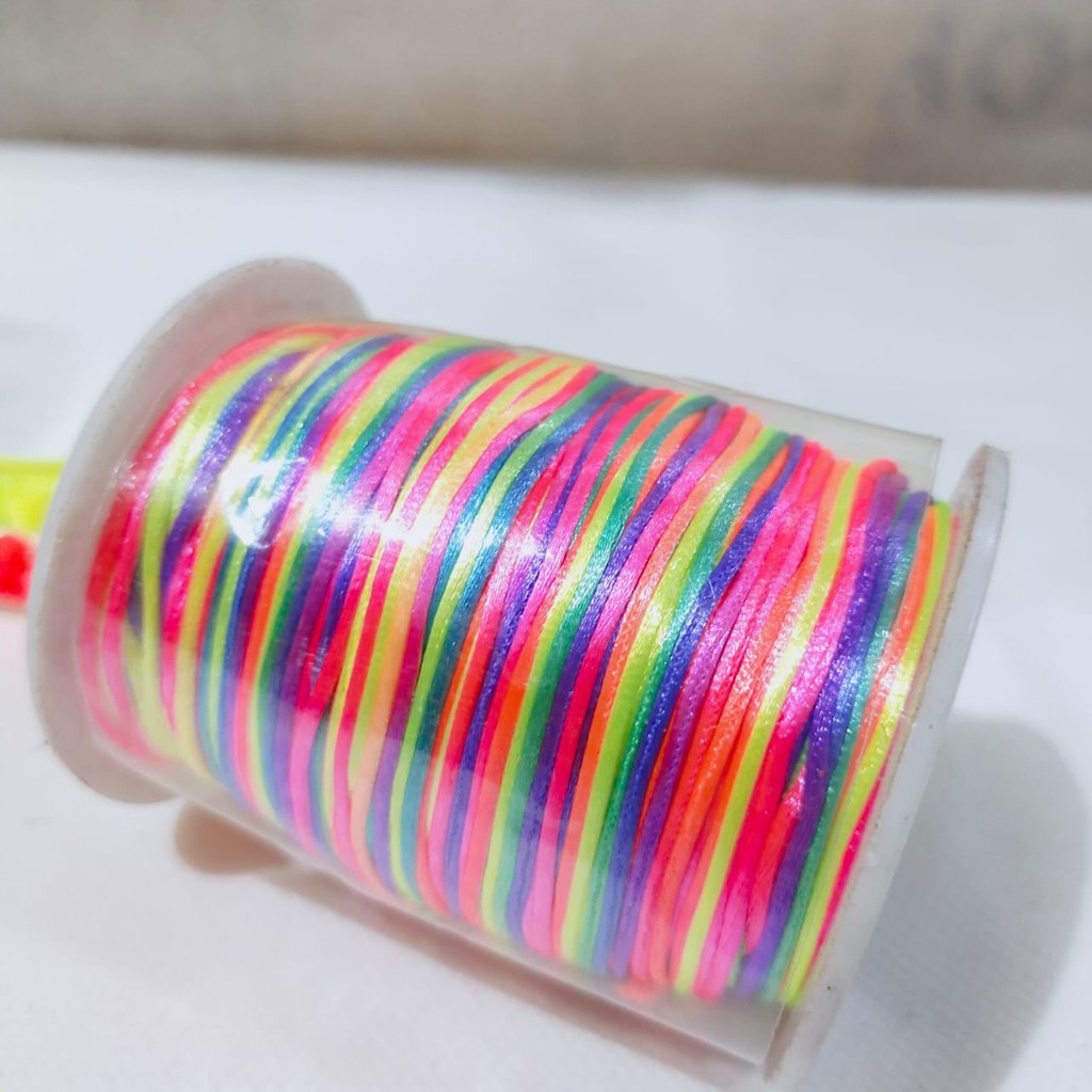 Jual Tali Cina 100 Yard / Tali Satin Cina 1 mm Pelangi | Shopee Indonesia