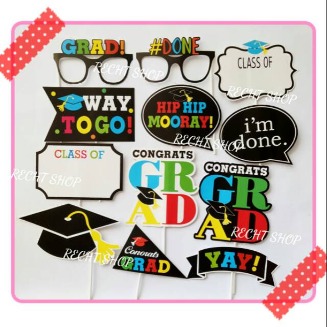 Jual Assesoris perlengkapan photobooth photoprop tema wisuda graduation ...