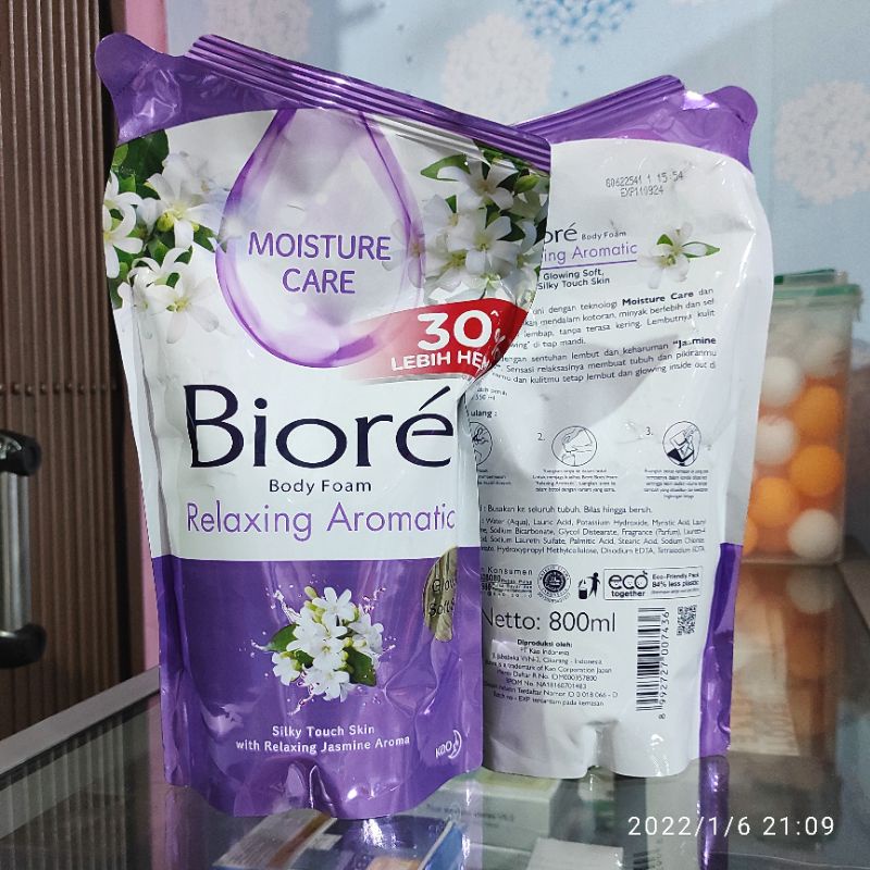 Jual Biore Body Foam Relaxing Aromatic 800ml - Silky Touch Skin with Jasmine Aroma Sabun Mandi ...